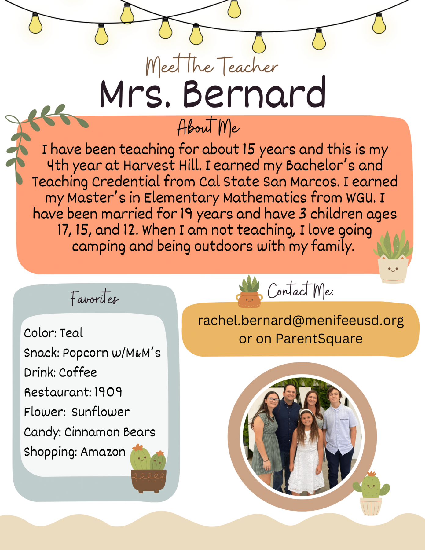 Mrs. Bernard • Page - HARVEST HILL STEAM ACADEMY